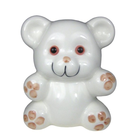 Enesco | Accents | Enesco White Teddy Bear Coin Money Bank 5 Inch ...